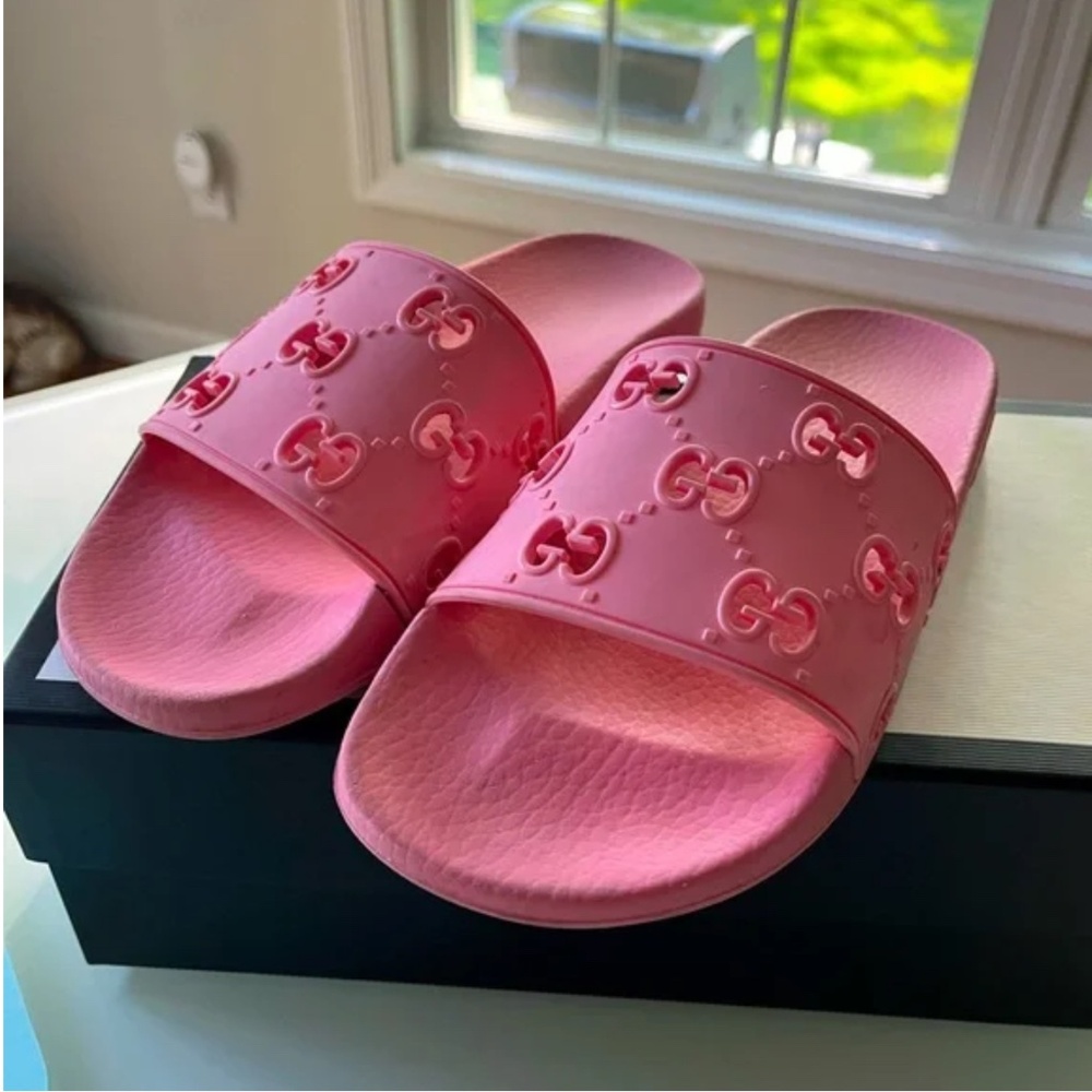 Authentic Pink Gucci Slides - Gem
